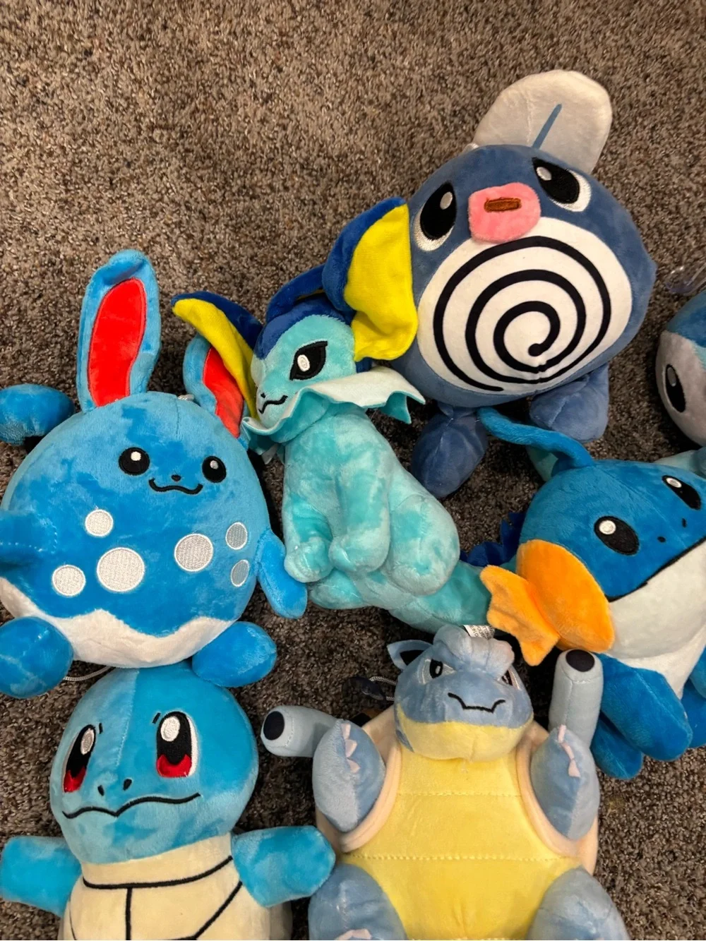 Toys | Pokemon Water Type Plush Bundle Squirtle Vaporeon Mudkip Poliwag ...